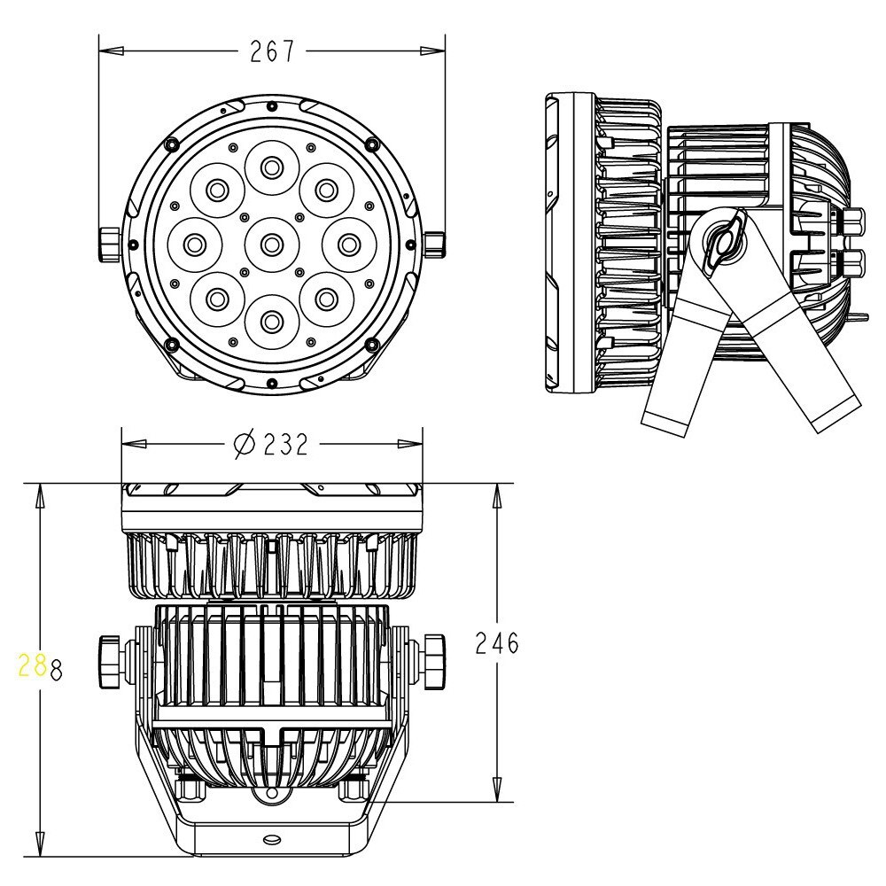 Elation ELAR QUAD Par - 4 Stück - 9 x 10W CREE Quad LED | DEMOWARE ...